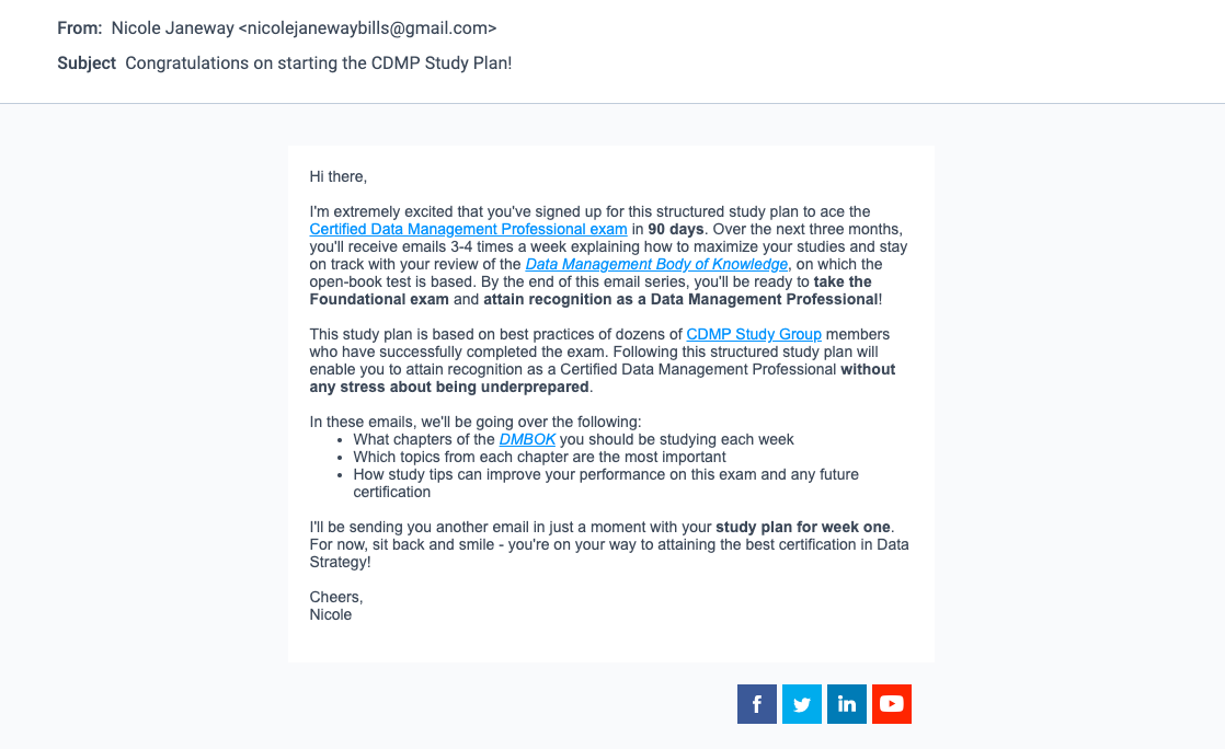 CDMP Study Plan – Nicole Janeway